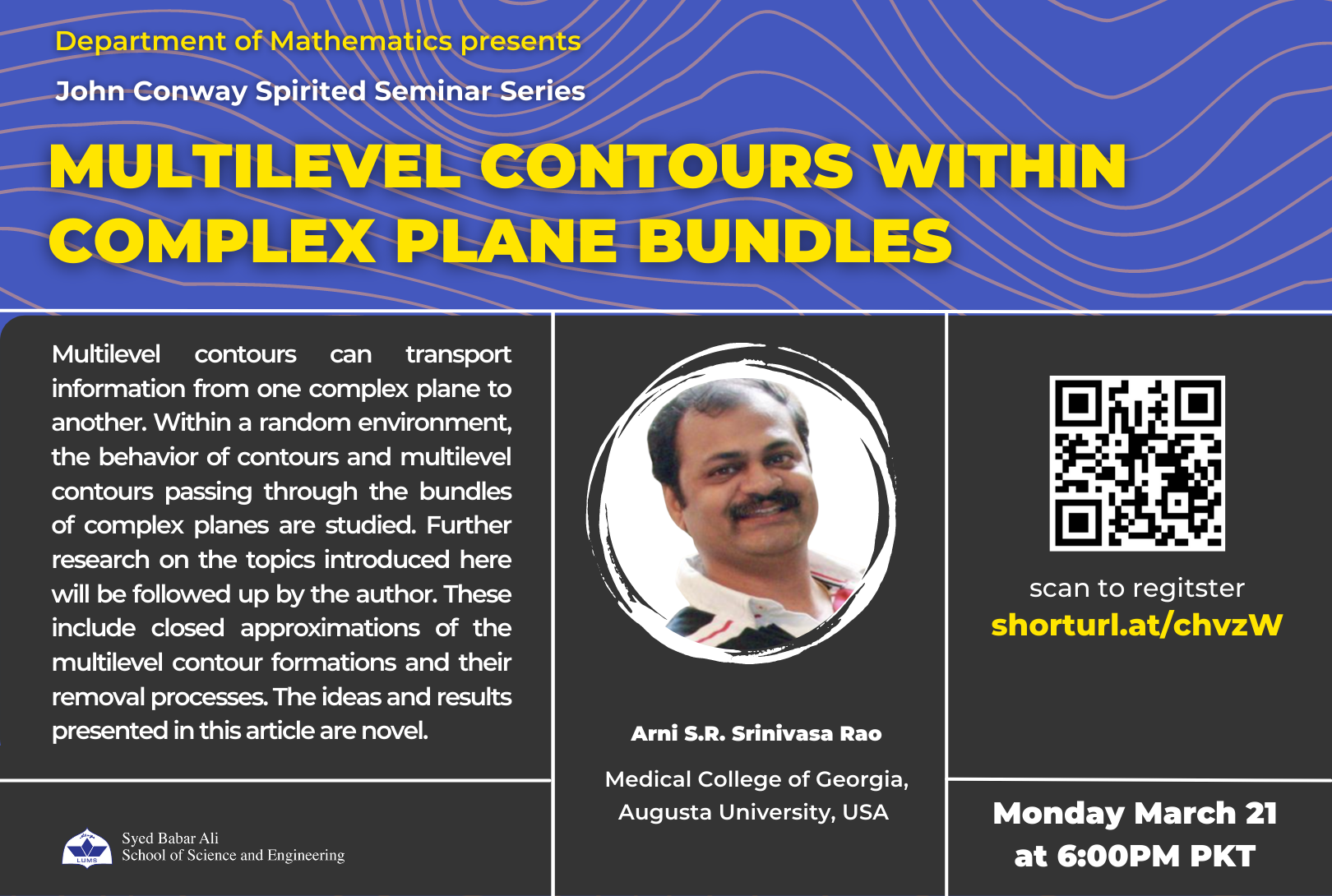 John Conway Spirited Seminar Series: 'Multilevel contours within ...